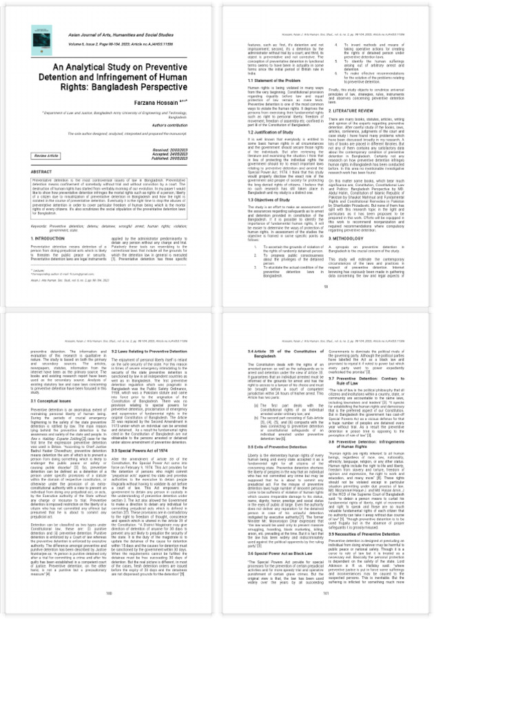View of An Analytical Study on Preventive Detention and Infringement of ...