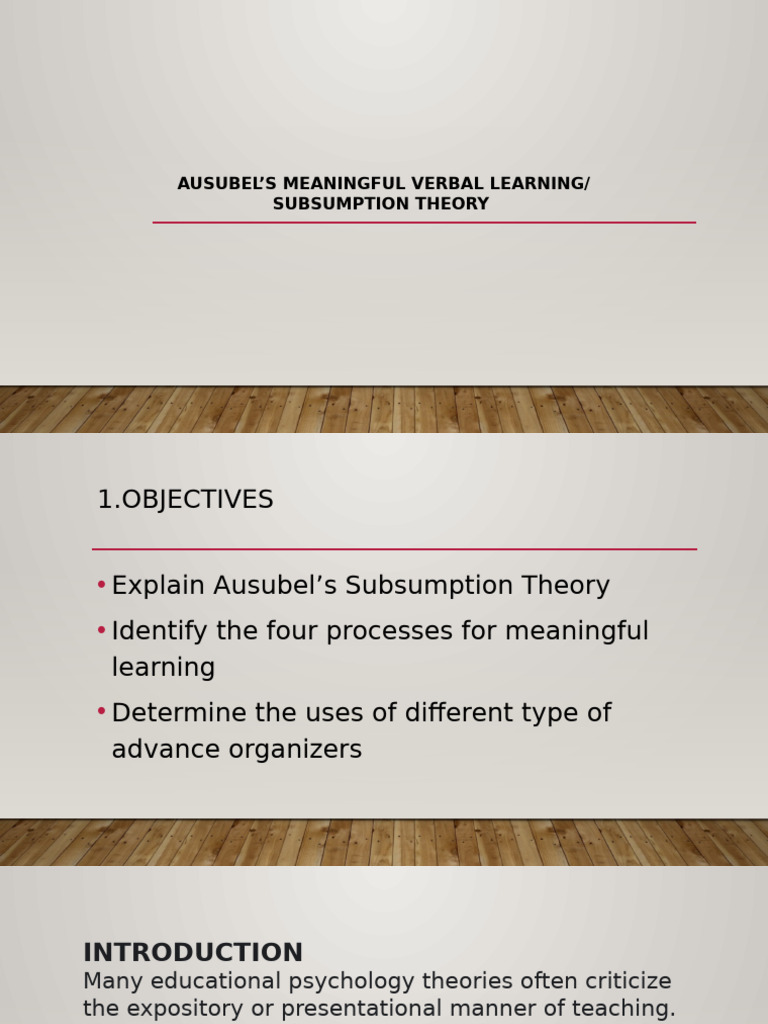 Meaningful Verbal Learning Theory | PDF | Learning | Concept