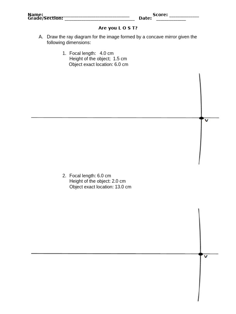 Ray Diagram Concave Mirror | PDF