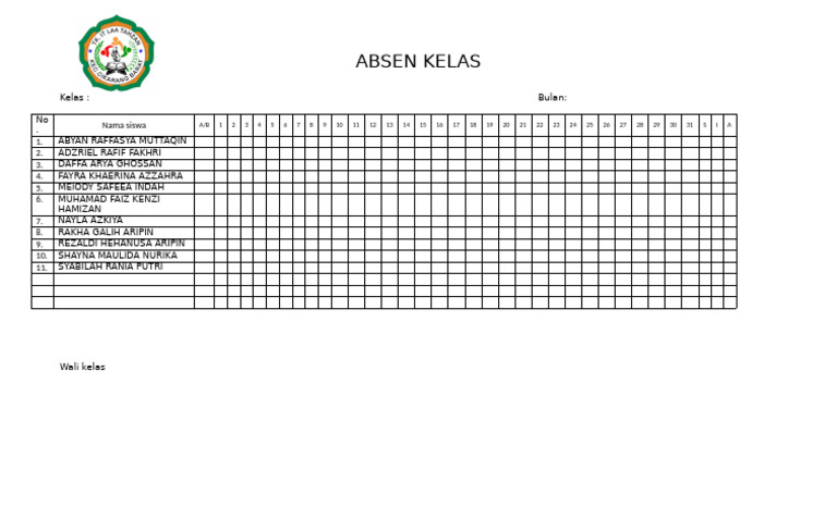 Format Absen | PDF