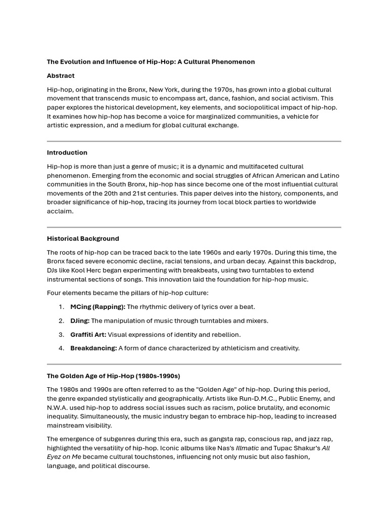 hip hop | PDF | Hip Hop Music | Rapping