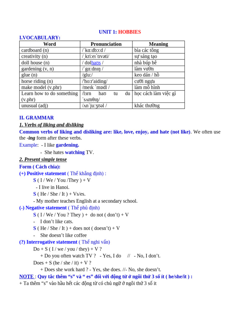 UNIT 1-grammar | PDF