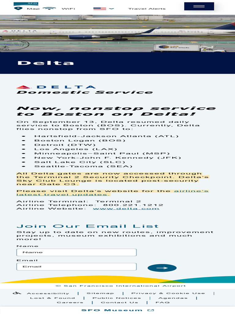 Delta Airlines Terminal at SFO: Terminal 2 | PDF