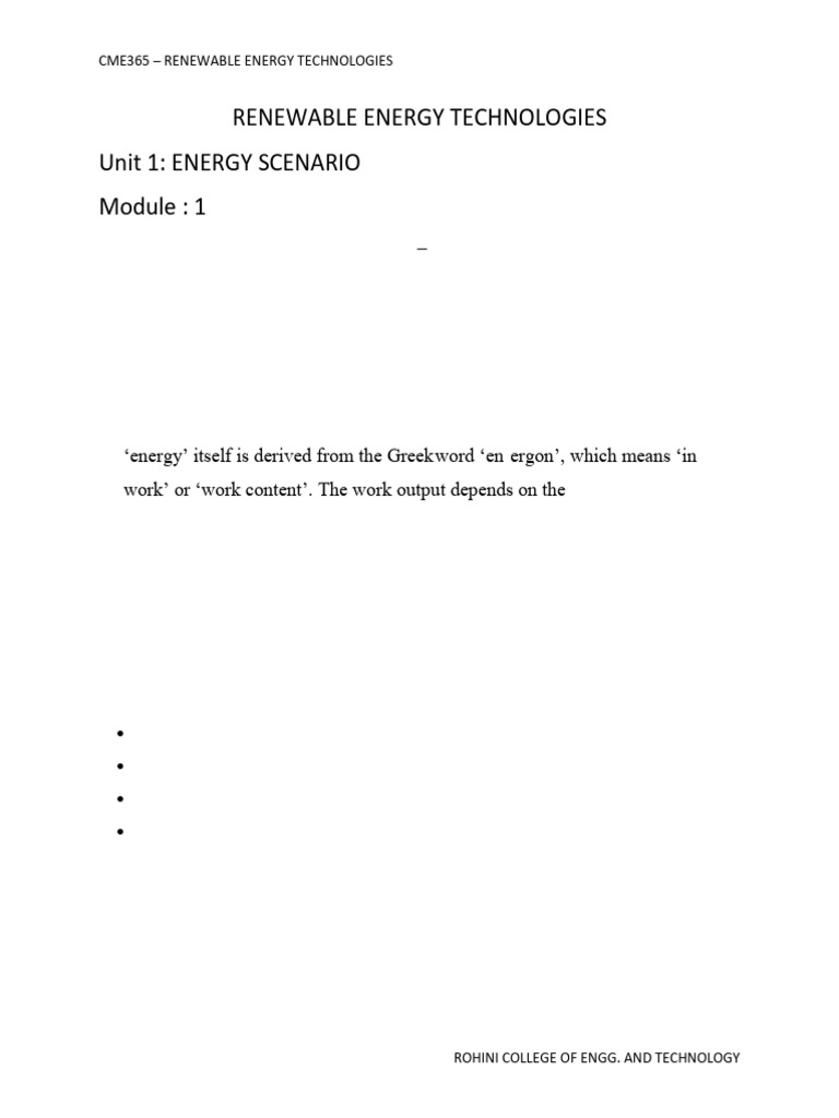 Renewable Energy Technologies | PDF | Energy Development | Air Pollution