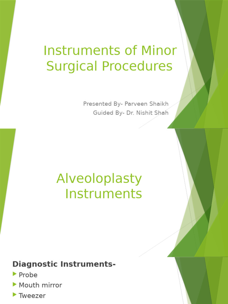 Instruments Preparation For Minor Oral Surgery | PDF | Surgery ...