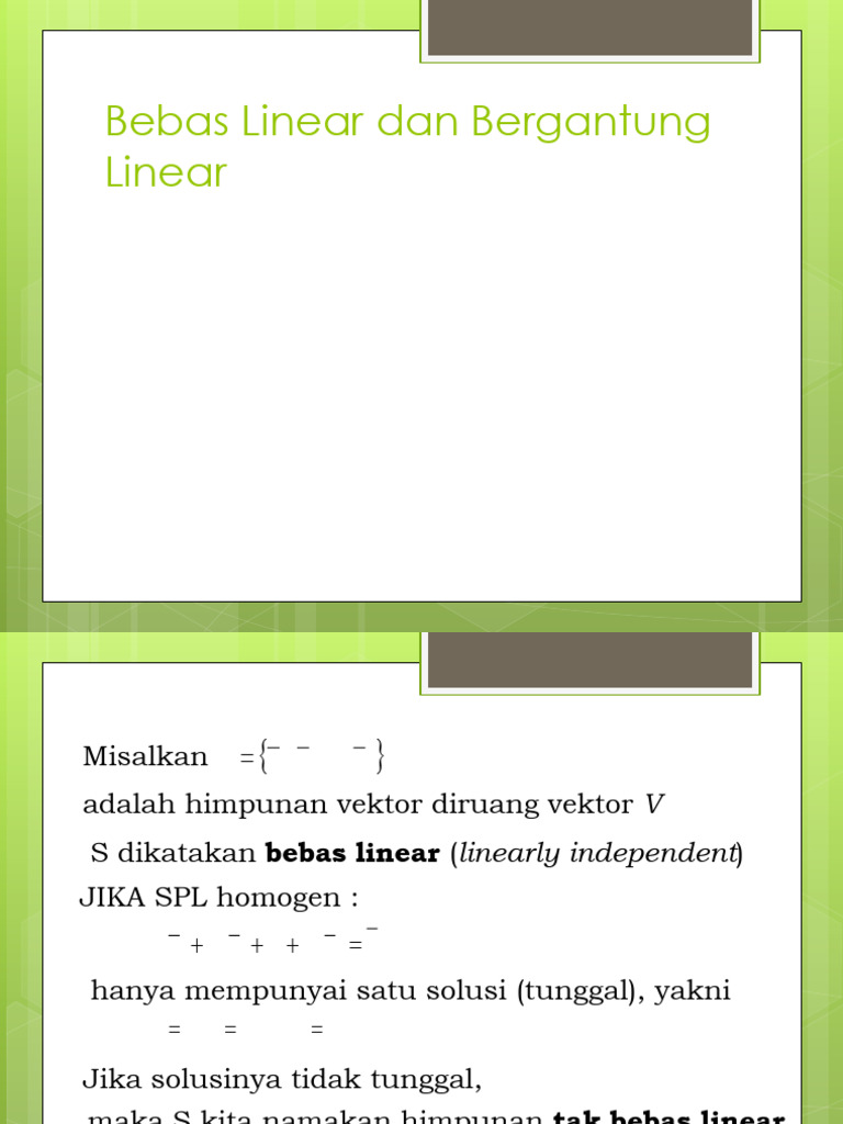 Vektor Bebas dan Bergantung Linear | PDF