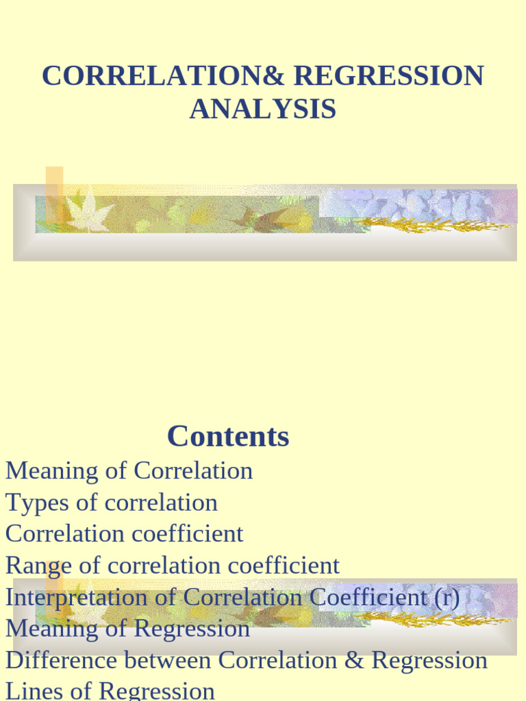 Corelation & Regression | PDF | Coefficient Of Determination | Regression Analysis