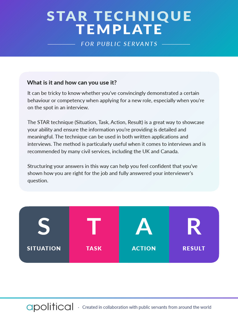 Star Technique Template Apolitical | PDF | Learning | Cognitive Science