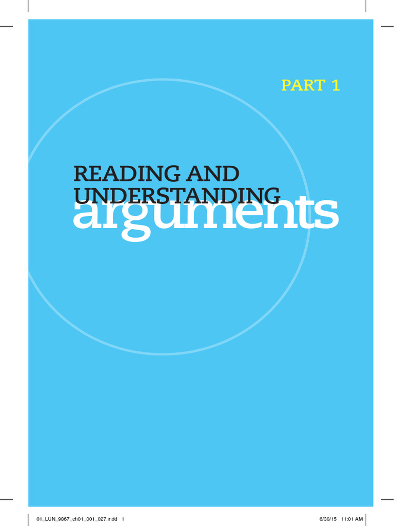 Everything Is An Argument - Chapter 1 | PDF