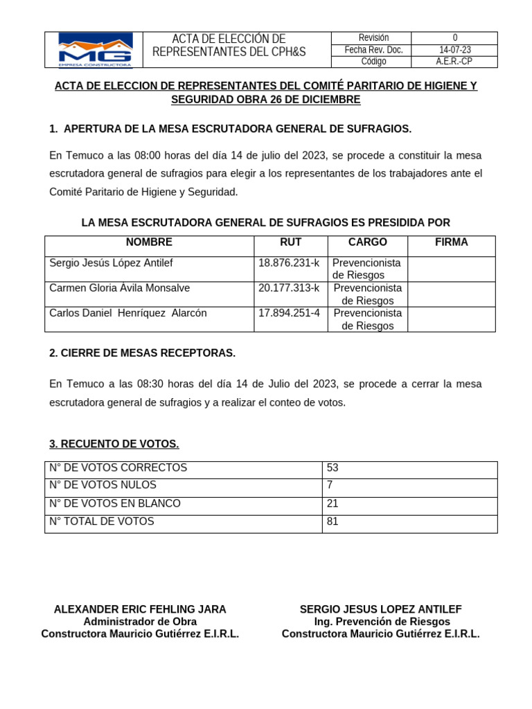 Acta de Constitución CPHyS | PDF | Gobierno