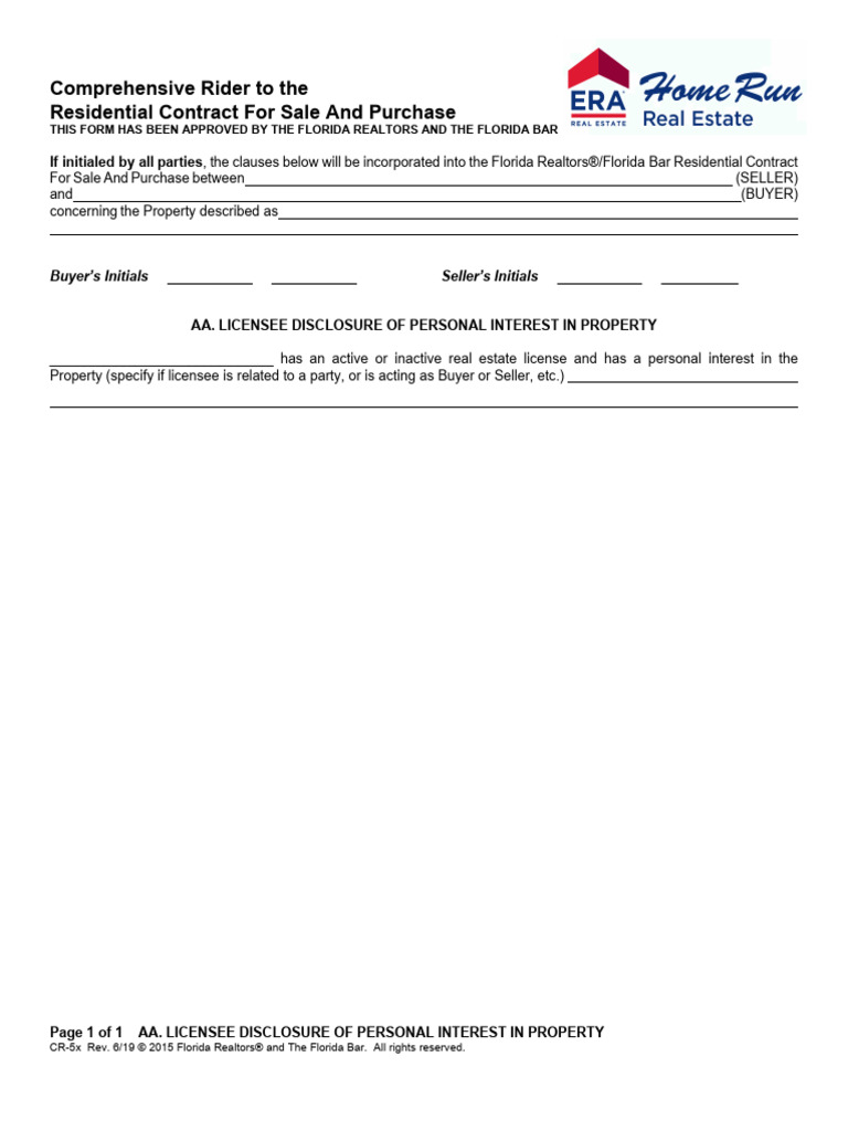Licensee Personal Interest Disclosure Form | PDF