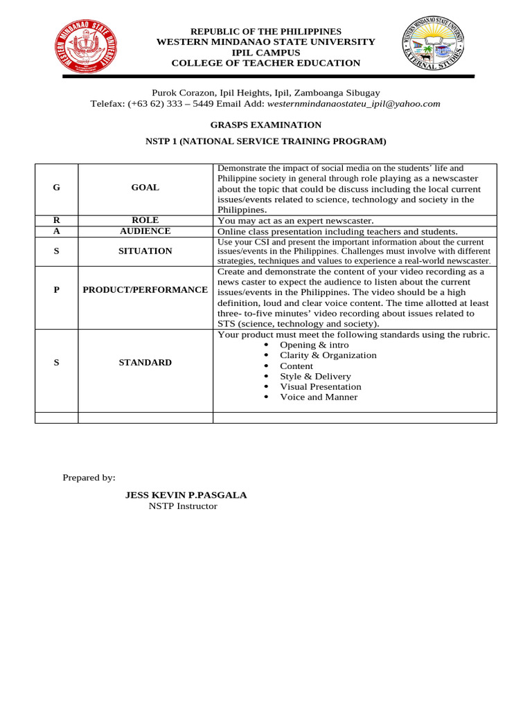 NSTP 1 Final Examination | PDF | Cognition | Human Communication