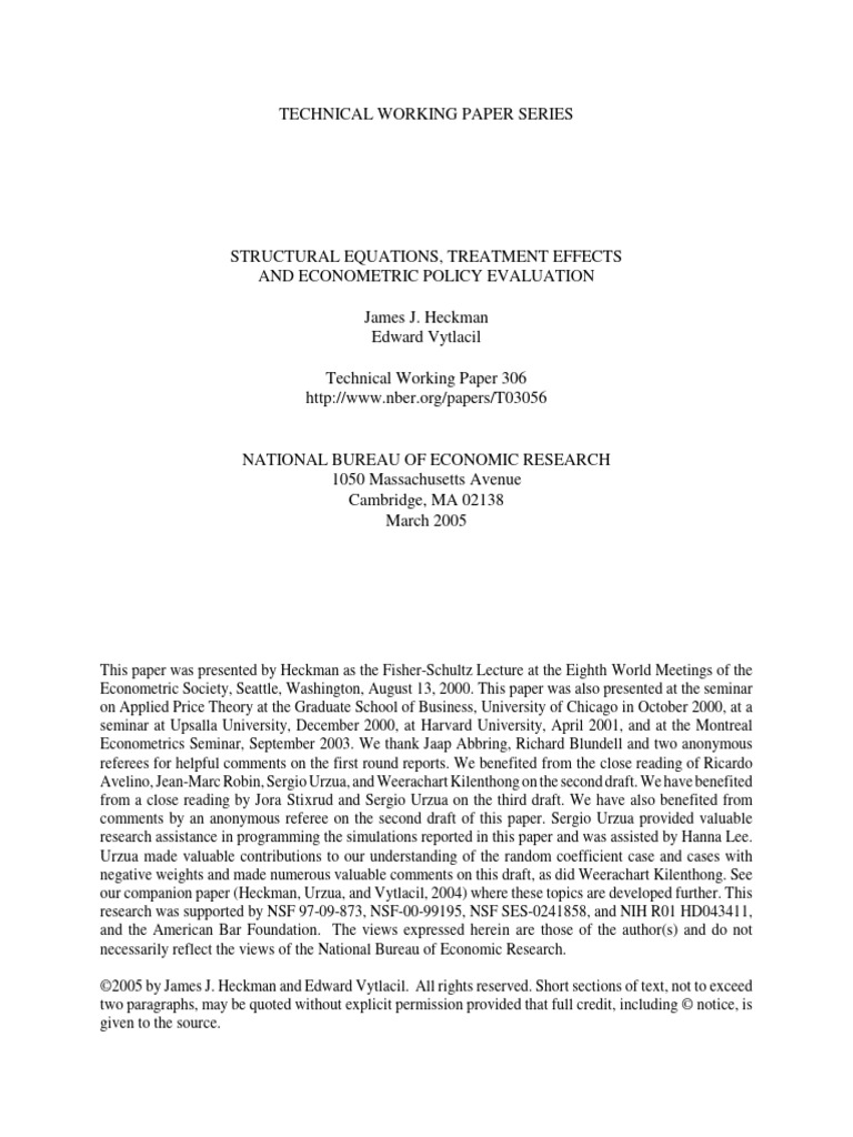 heckman MTE | PDF | Econometrics | Probability Distribution