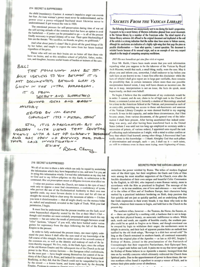 Secrets From The Vatican Library 1 | PDF