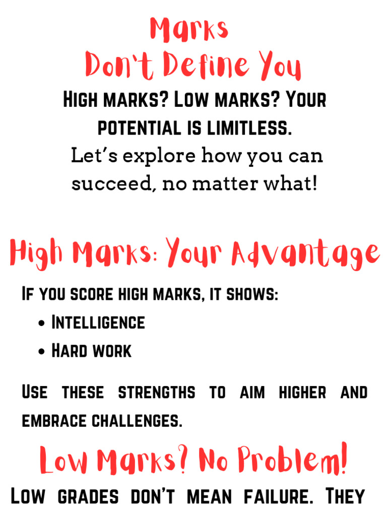 Marks Don’t Define Your Limits (1) | PDF
