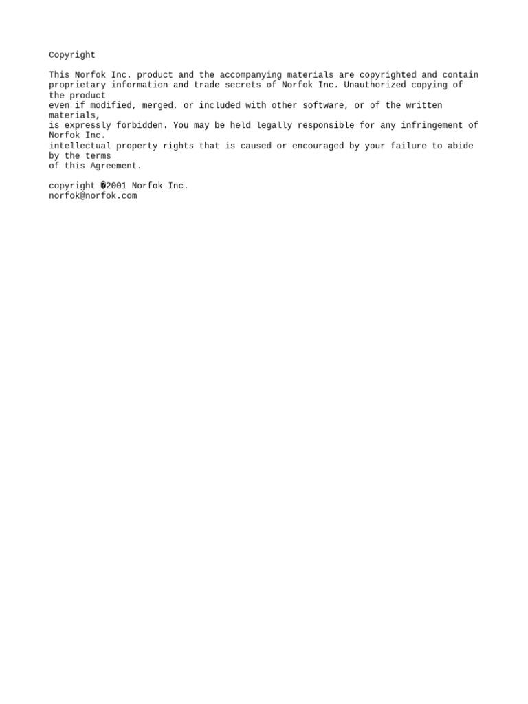 Norfok Inc. Copyright Notice | PDF