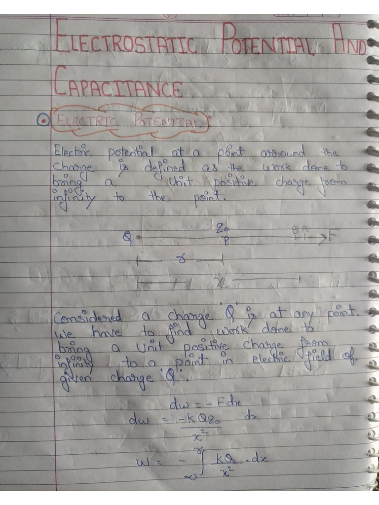 Electrostatic Potential and Capacitance | PDF