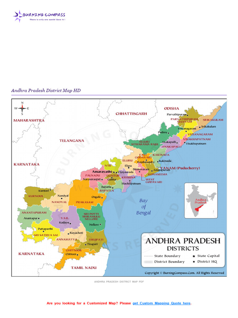 Andhra Pradesh District Map HD | PDF