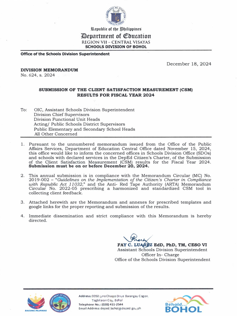 DM-No.-624-s.-2024 Submission of the Client Satisfaction Measurement ...