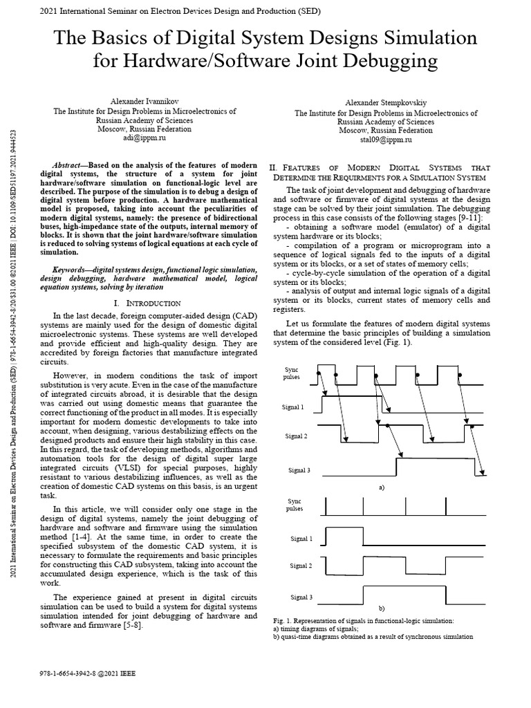 The Basics of Digital System Designs Simulation For Hardware Software Joint Debugging | PDF ...