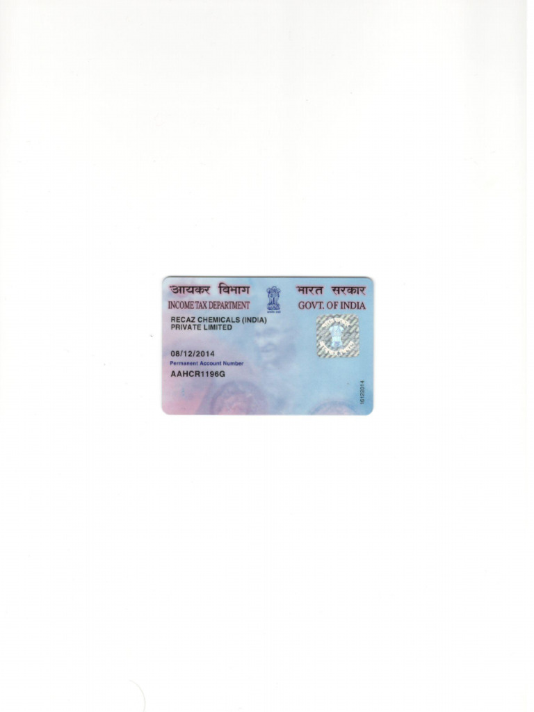 Comapny Pan Card | PDF