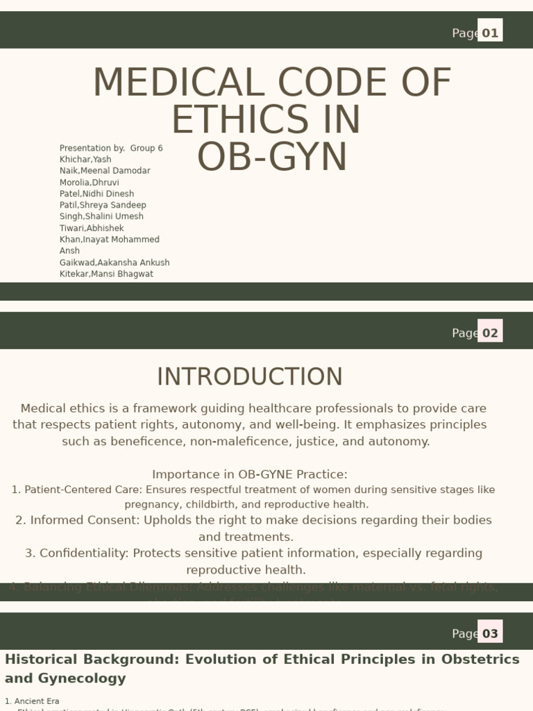 Medical Code of Ethics in OB-GYN Group 6.Pptx | PDF | Informed Consent ...