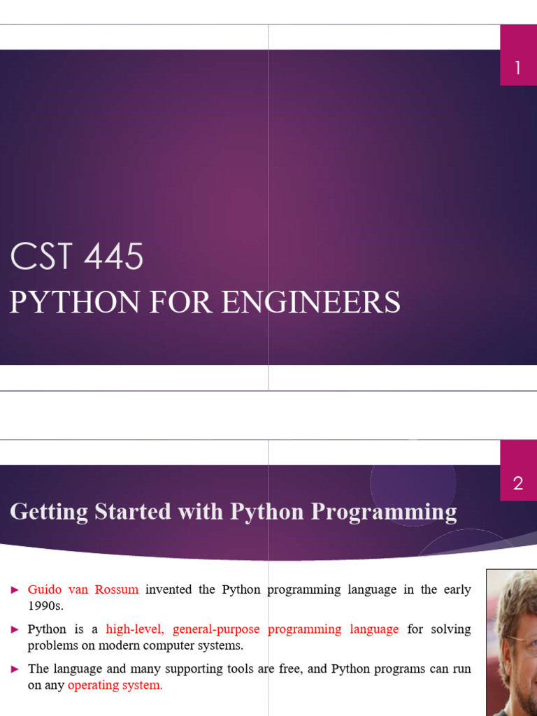 Cst445 Module 1 Part 1 Getting Started With Python Pdf Python Programming Language Shell