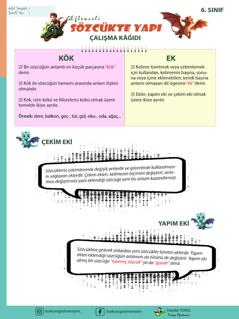 2024-6. SINIF SÖZCÜKTE YAPI | PDF