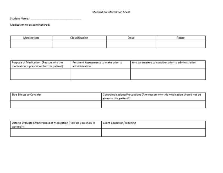 C - Medication Information Sheet | PDF