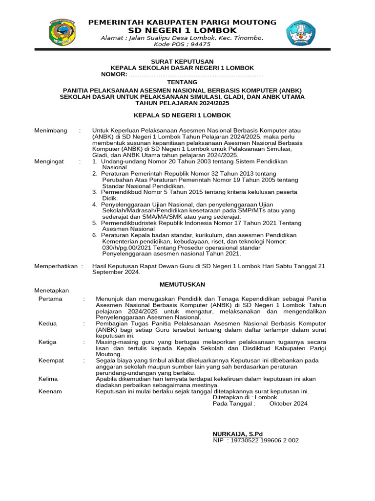 SK Panitia Anbk 2023 | PDF