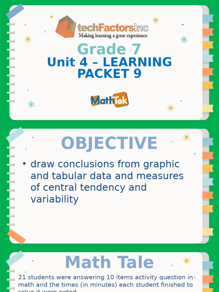 Lesson Slides MT7 U4 L68B | PDF | Mode (Statistics) | Mean