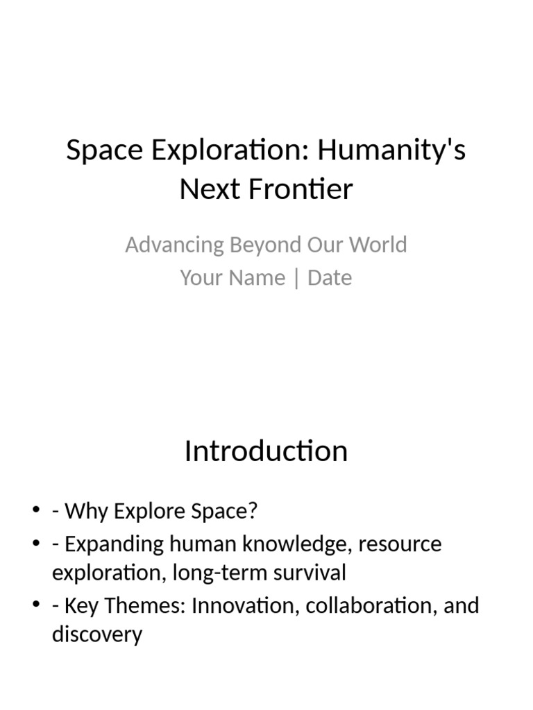 Space Exploration 8 Slide Presentation | PDF