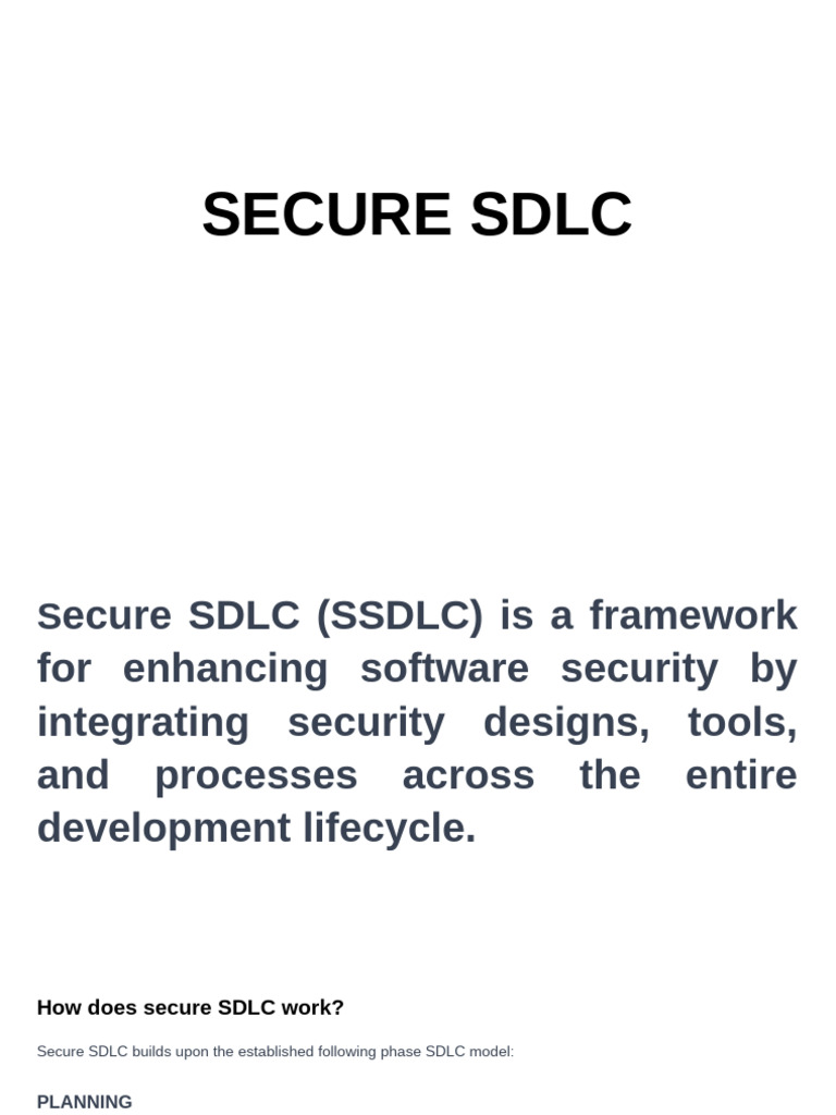 Secure Sdlc Pdf Computer Security Security
