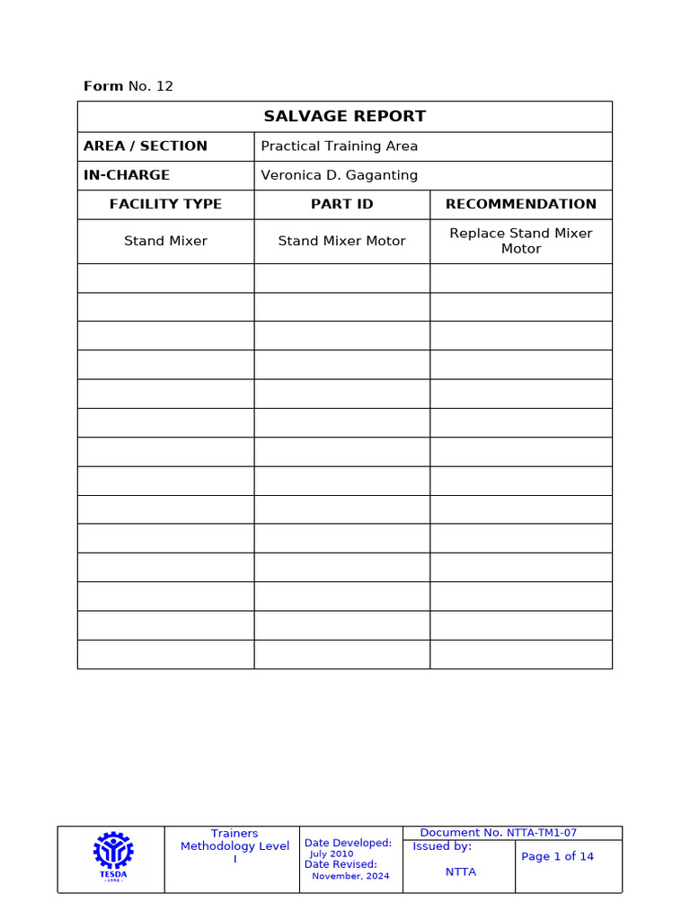 ab12-Salvage Report | PDF