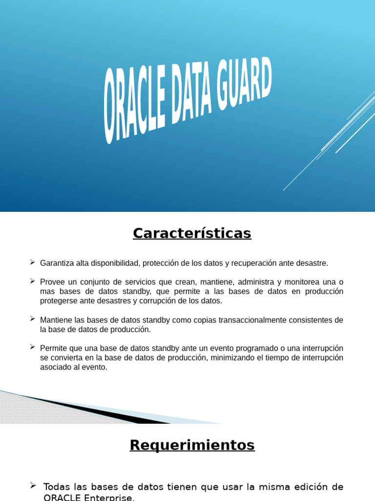 Oracle Data Guard | PDF | Bases de datos | Archivo de computadora