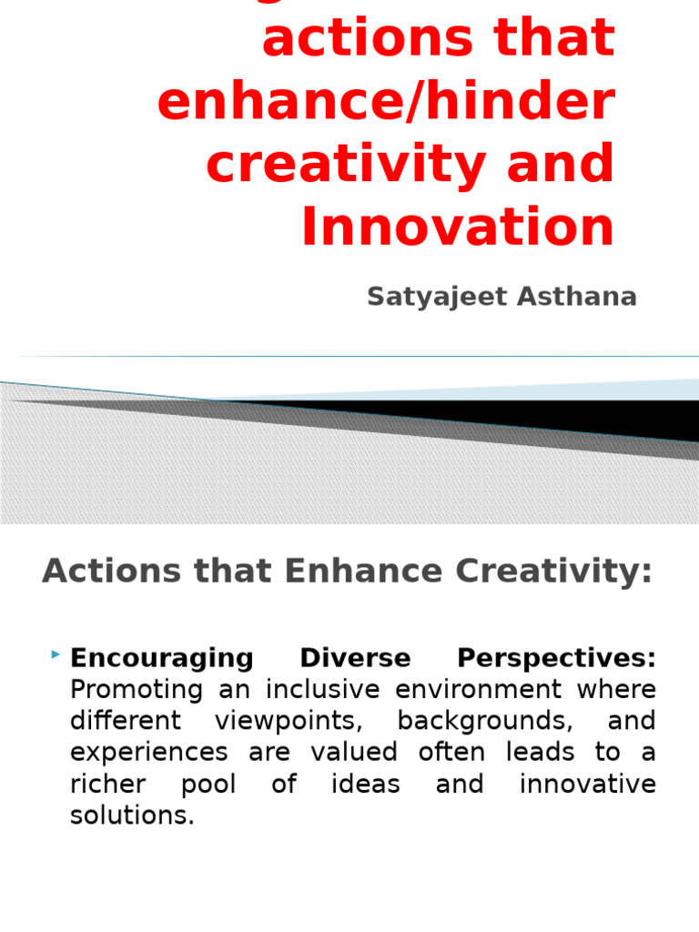 Organizational Actions That Enhancehinder Creativity | PDF | Creativity ...