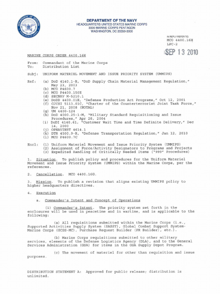 Mco 4400.16H | PDF | Joint Chiefs Of Staff | United States Department ...