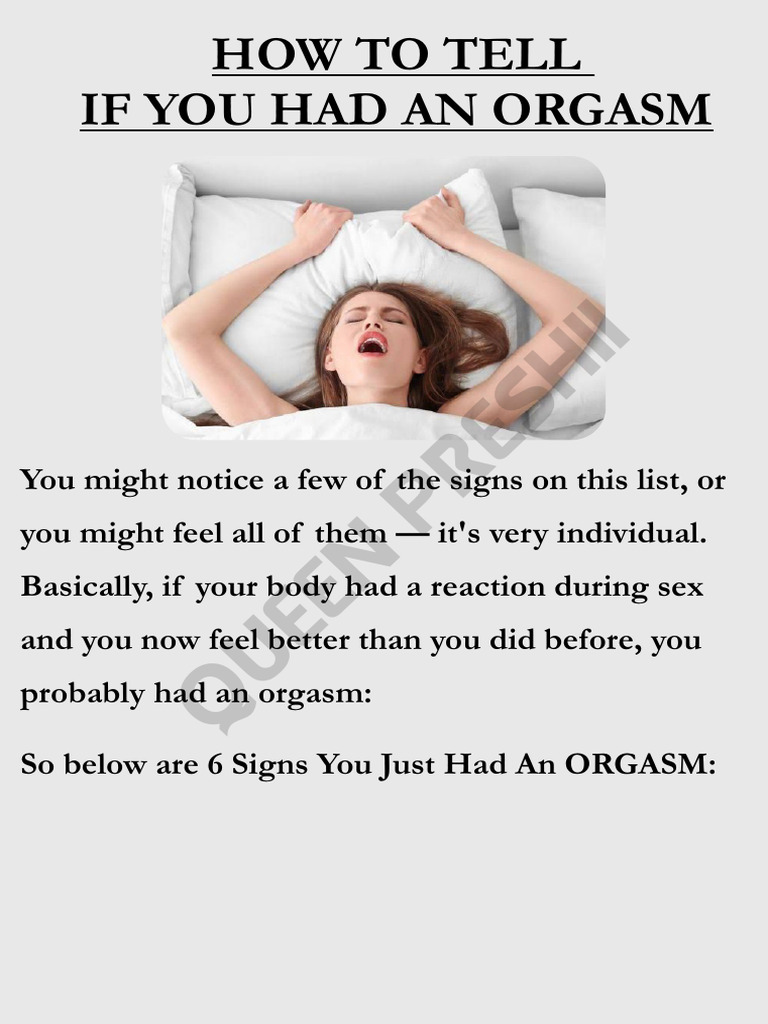 How To Tell If You Had An Orgasm | PDF | Orgasm