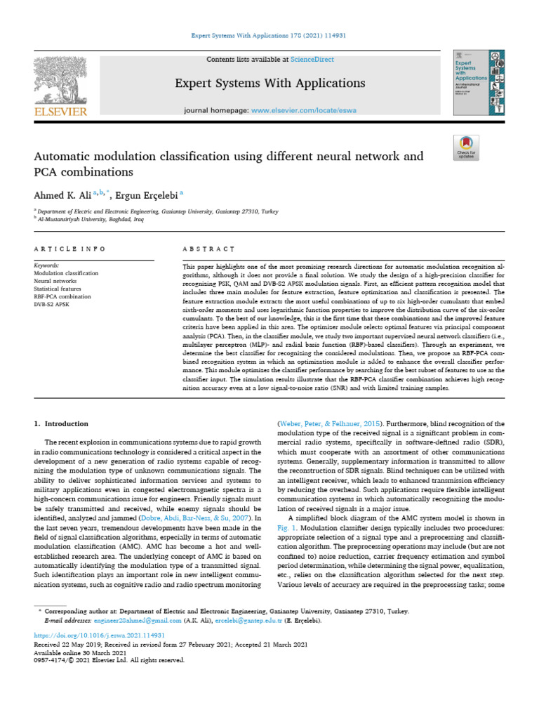 Automatic Modulation Classification Using Different Neural Network And