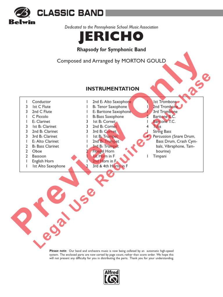 Jericho Rhapsody score | PDF | Trombone | Saxophone