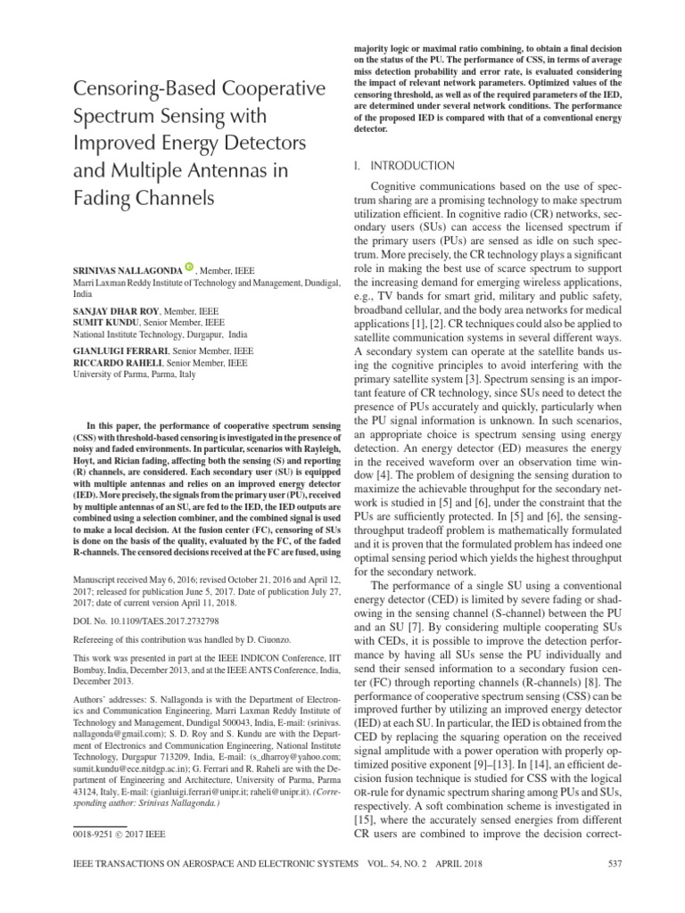 Paper13 Journal TAES IEEE SCI | PDF | Telecommunications Engineering