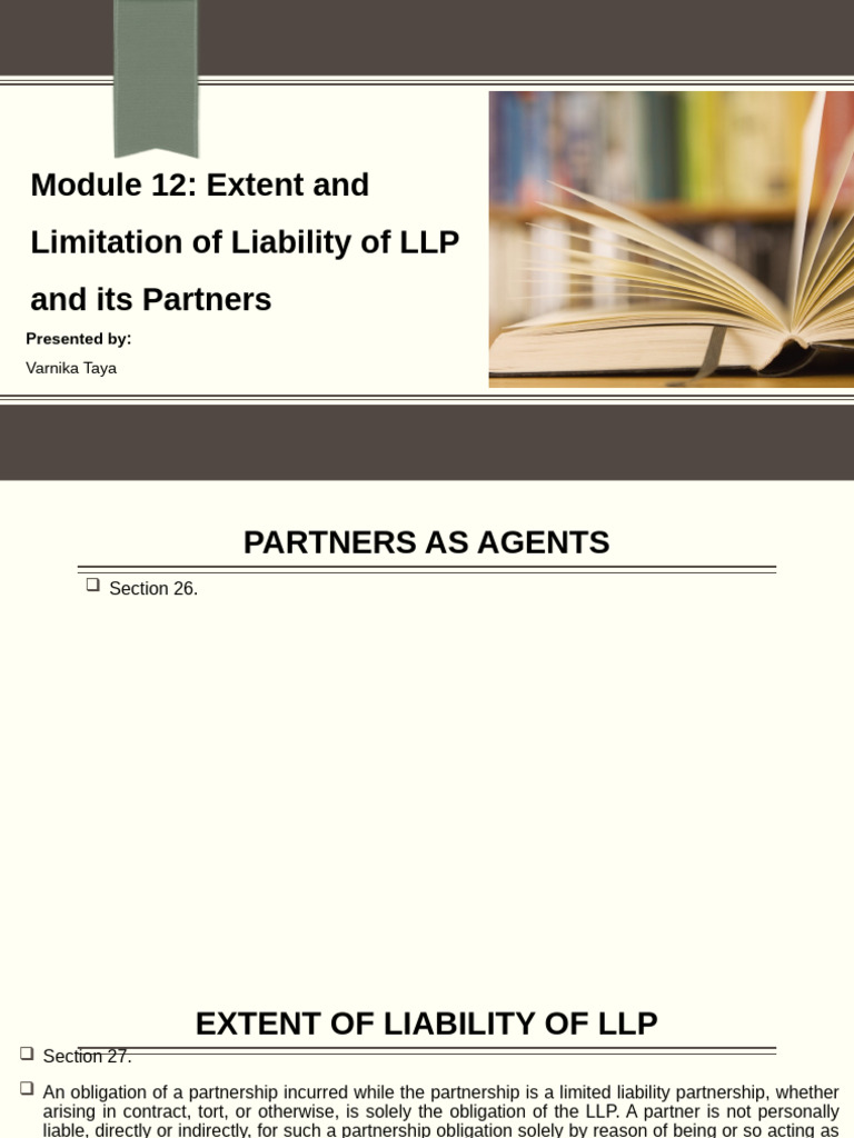 Module 12 Presentation | PDF | Limited Liability Partnership | Legal ...