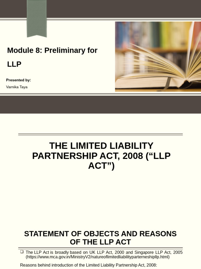 Module 8 Presentation | PDF | Limited Liability Partnership | Partnership