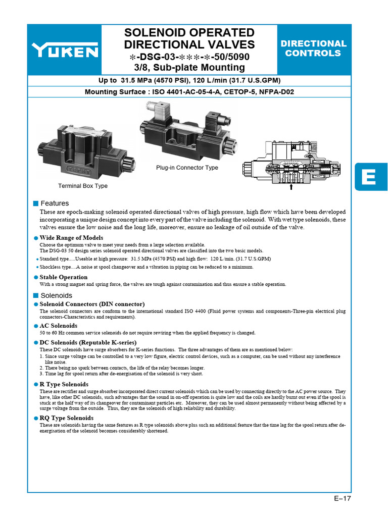 Tai Lieu Van Yuci Yuken DSG 03 | PDF | Valve | Screw