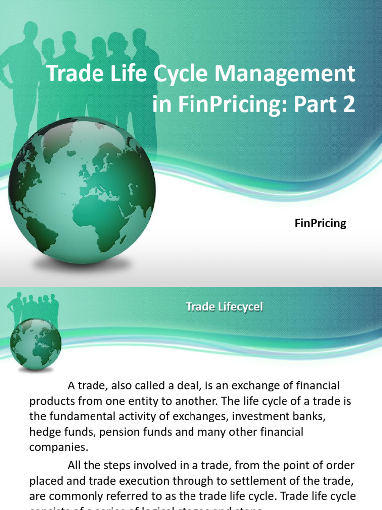 Trade Life Cycle Management in FinPricing: Part 2 | PDF | Valuation ...