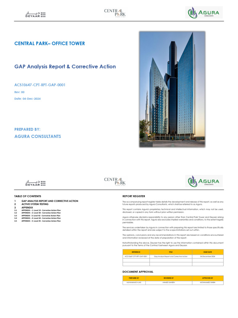 Acs10647 CPT RPT Gap 0001 Gap Analysis Report | PDF | Fire Sprinkler System | Elevator