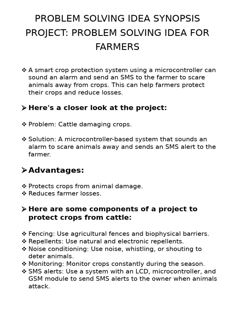 Smart Crop Protection System for Farmers | PDF