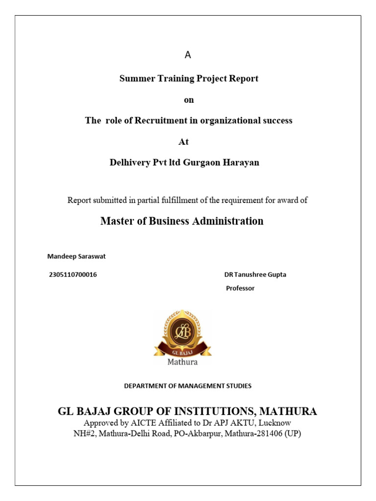 Mandeep Saraswat | PDF | Recruitment | Employee Retention