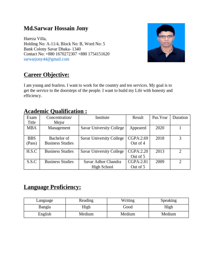 Jony CV | PDF