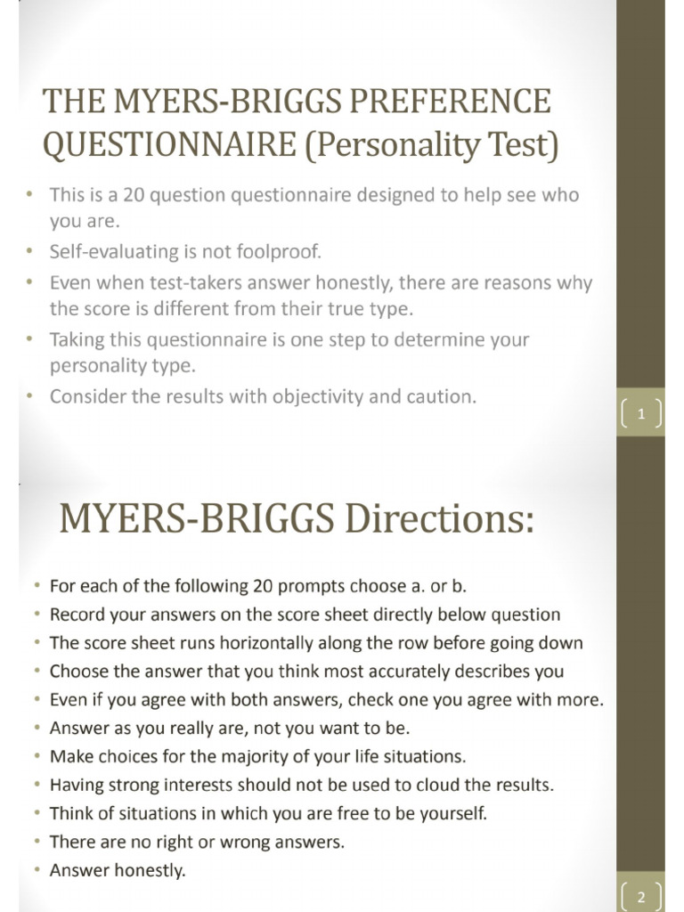 Myers Briggs | PDF